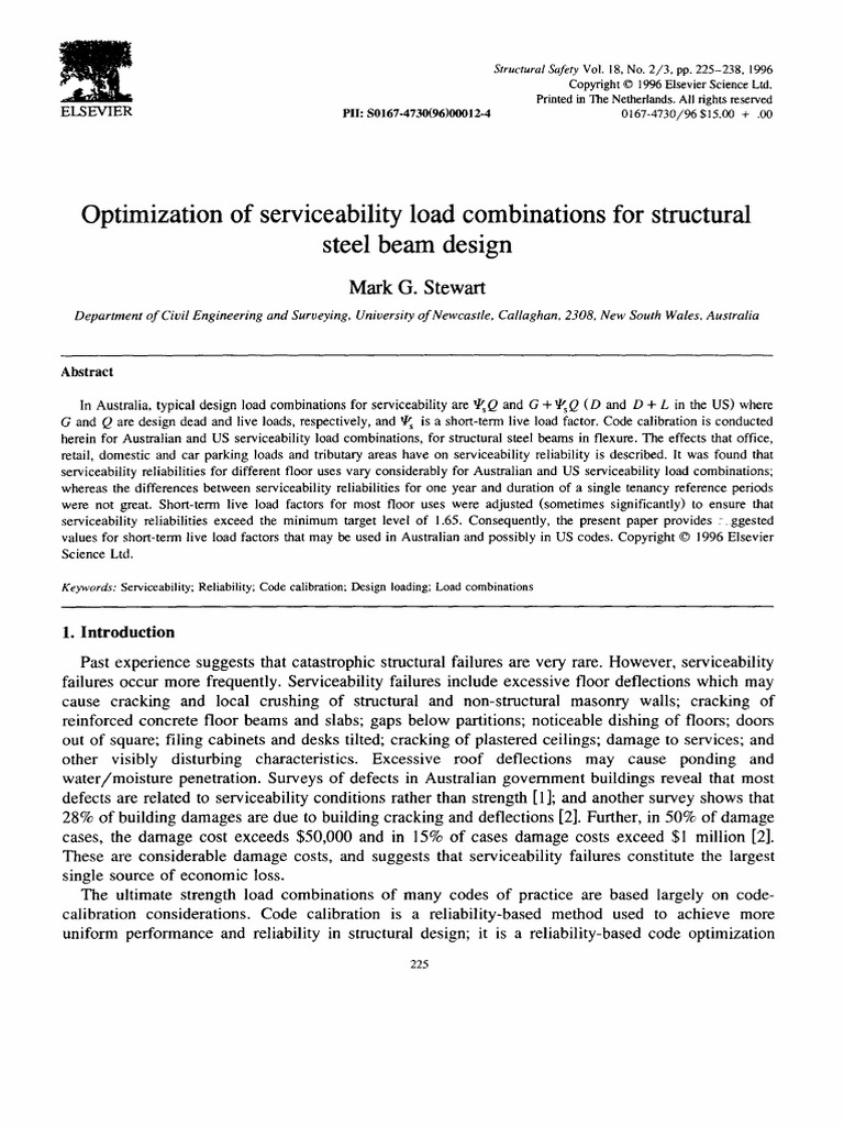 Stewart (1996) - Optm of Serviceab Load Comb For Beam Design | PDF | Reliability Engineering ...