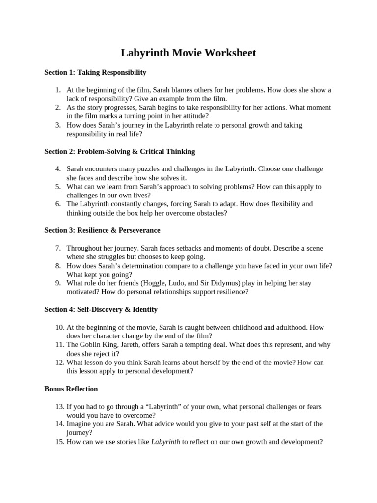 Labyrinth: Lessons in Growth and Resilience | PDF