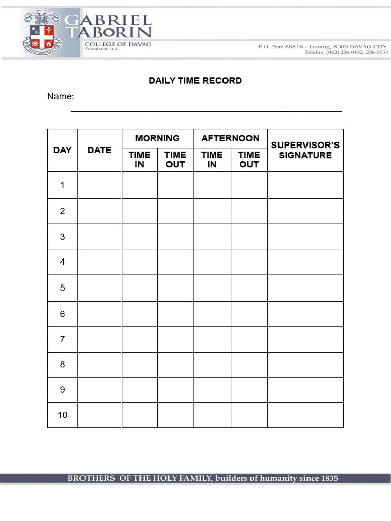 Daily-Time-Record | PDF
