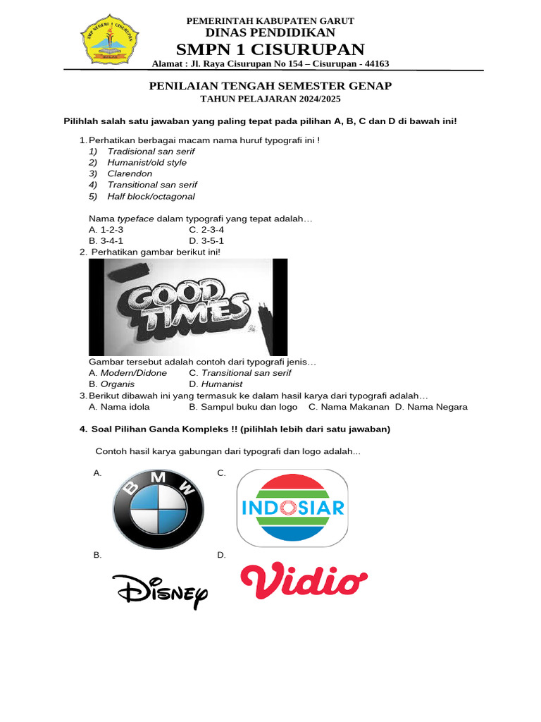 Soal Pts SBK (Smt2necis) | PDF