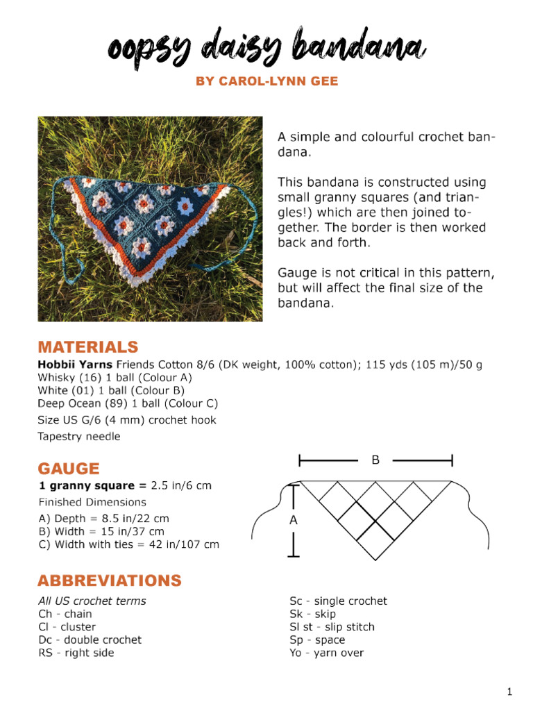 Oopsy Daisy Bandana | PDF