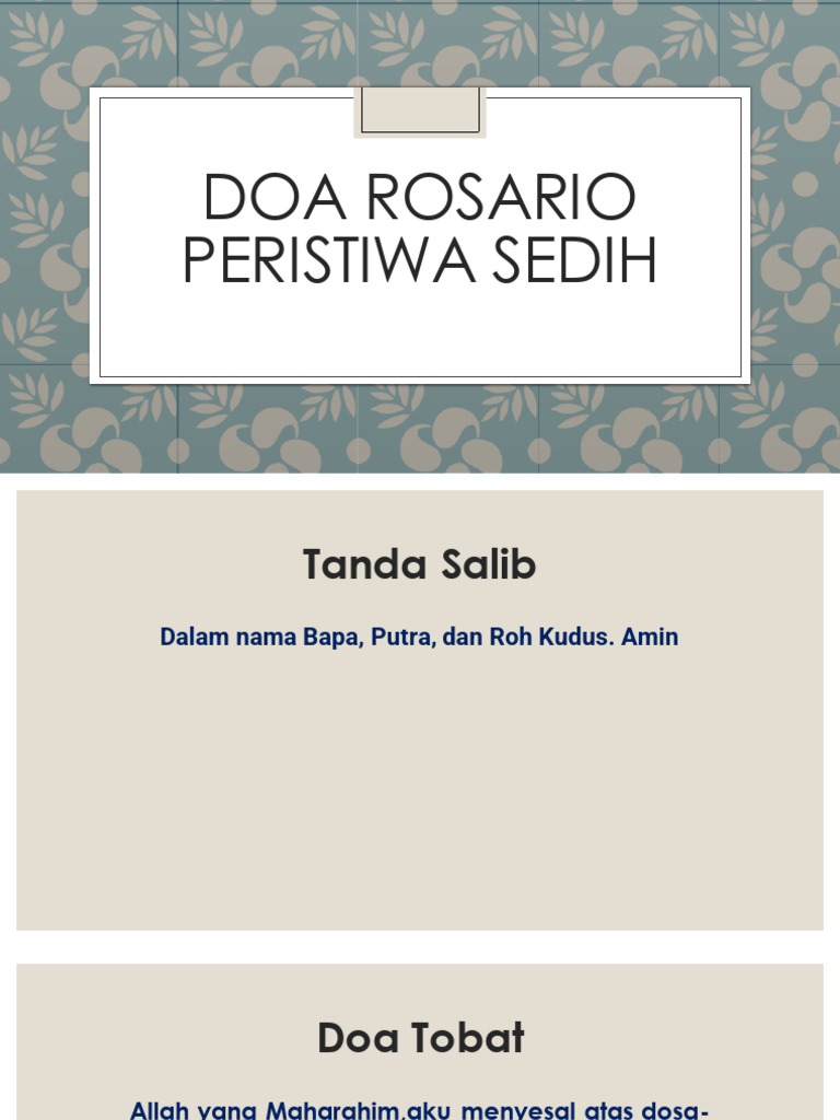 Doa Rosario Peristiwa Sedih Selasa | PDF