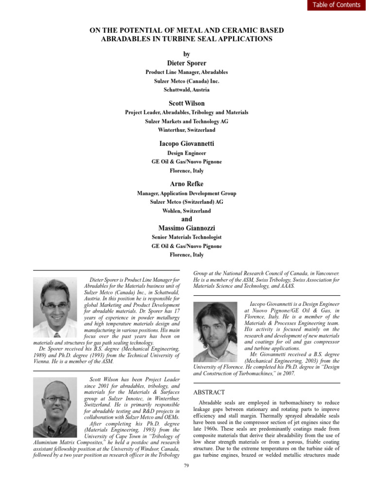 Advancements in Abradable Seals for Turbines | PDF | Ceramics | Turbine