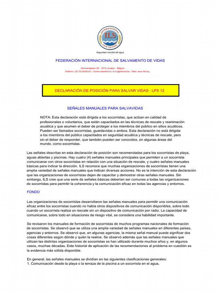 LPS 12 2012 Hand Signals Español | PDF