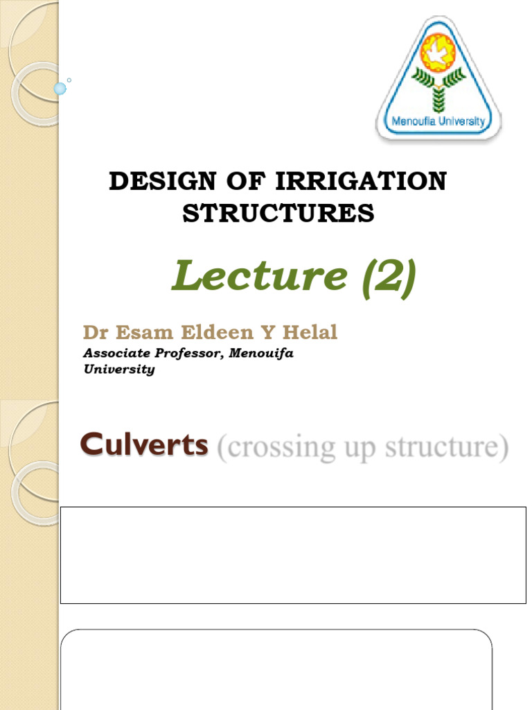 Lect2 Culvert | PDF | Chemical Engineering | Hydrology