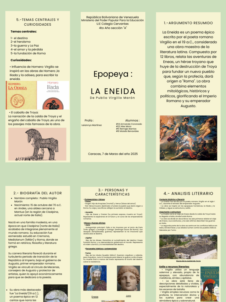 Folleto Tríptico "La Eneida" | PDF | Eneida | Eneas