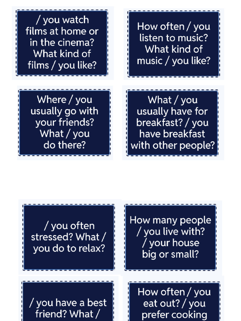 PRESENT SIMPLE Activity - Flashcards To Order Questions | PDF