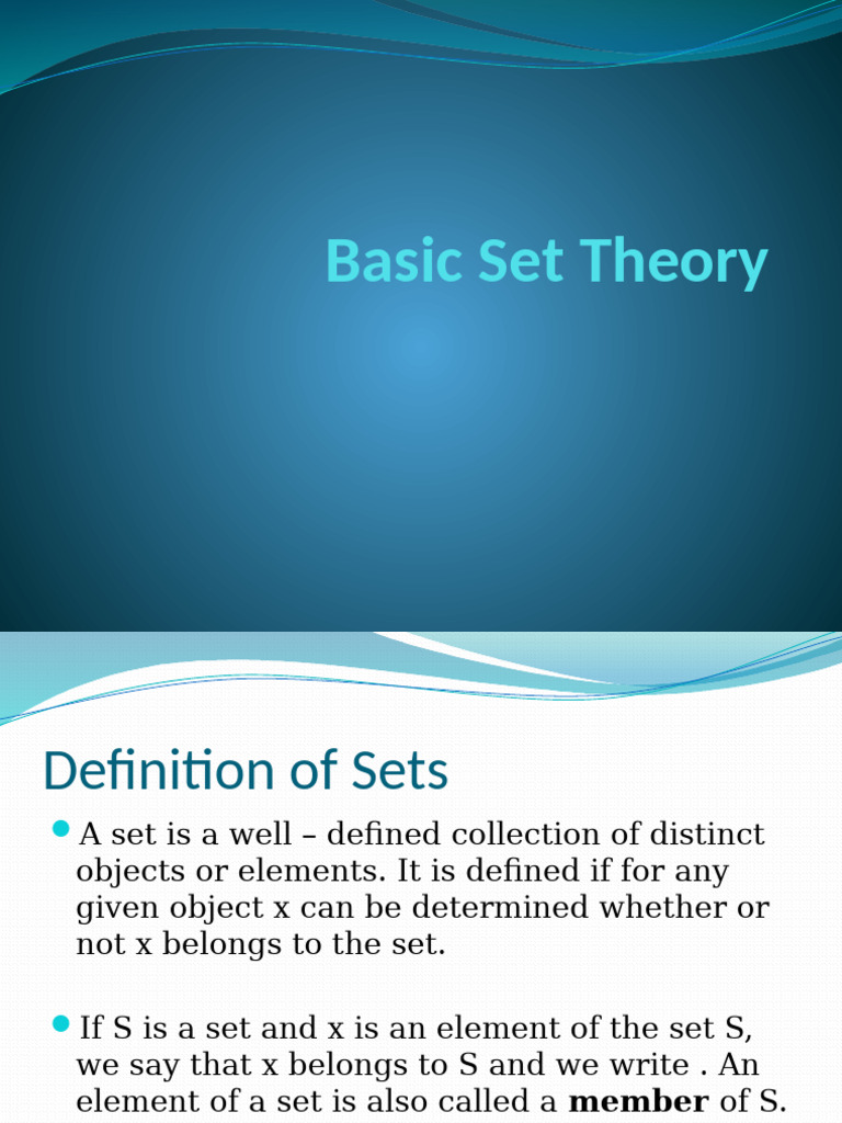 Basic Set Theory | PDF