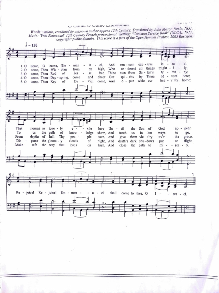 O Come Emmanuel | PDF