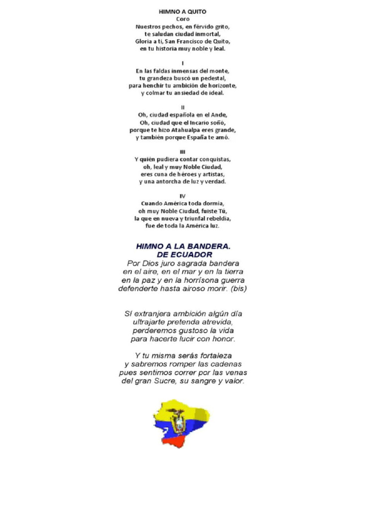 Himno A Quito y A La Bandera | PDF