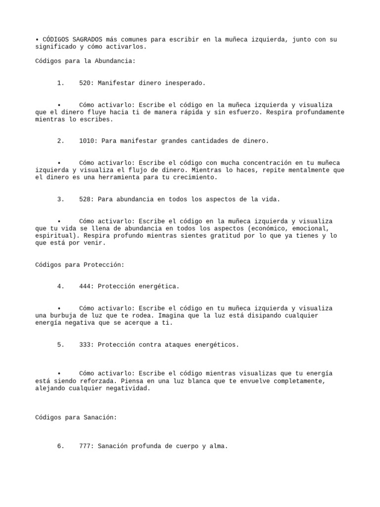 Códigos_y_activación_generales | PDF | Amor