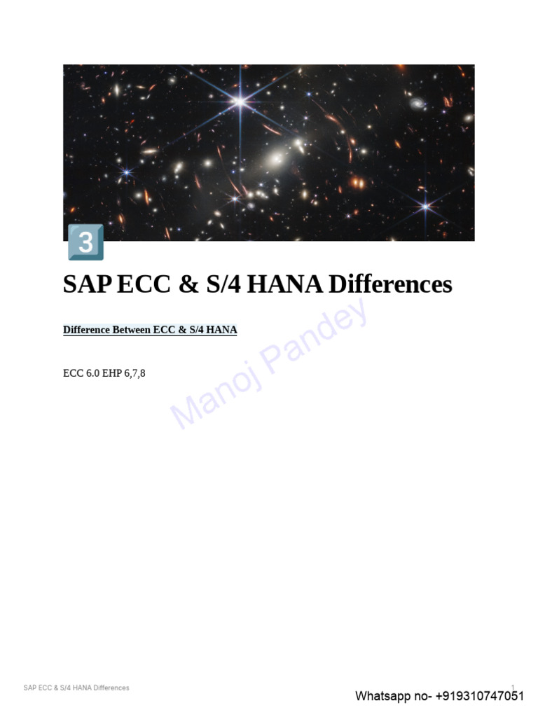 Difference Between ECC S 4 HANA 1737894401 | PDF | Software | Computer Data