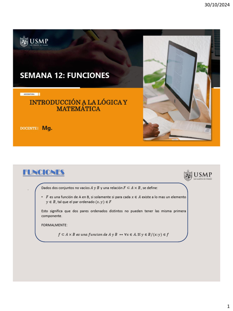 PPT S012_FUNCIONES-1 | PDF | Función (Matemáticas) | Lógica matemática