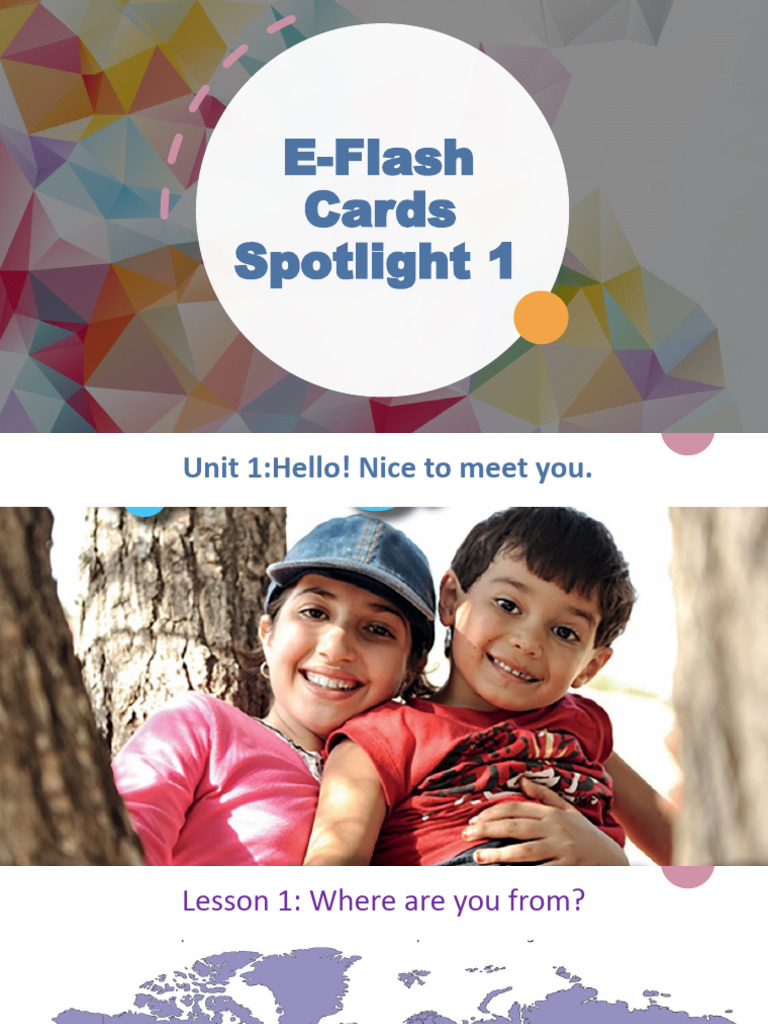 Spotlight 1 E-Flash Cards Overview | PDF