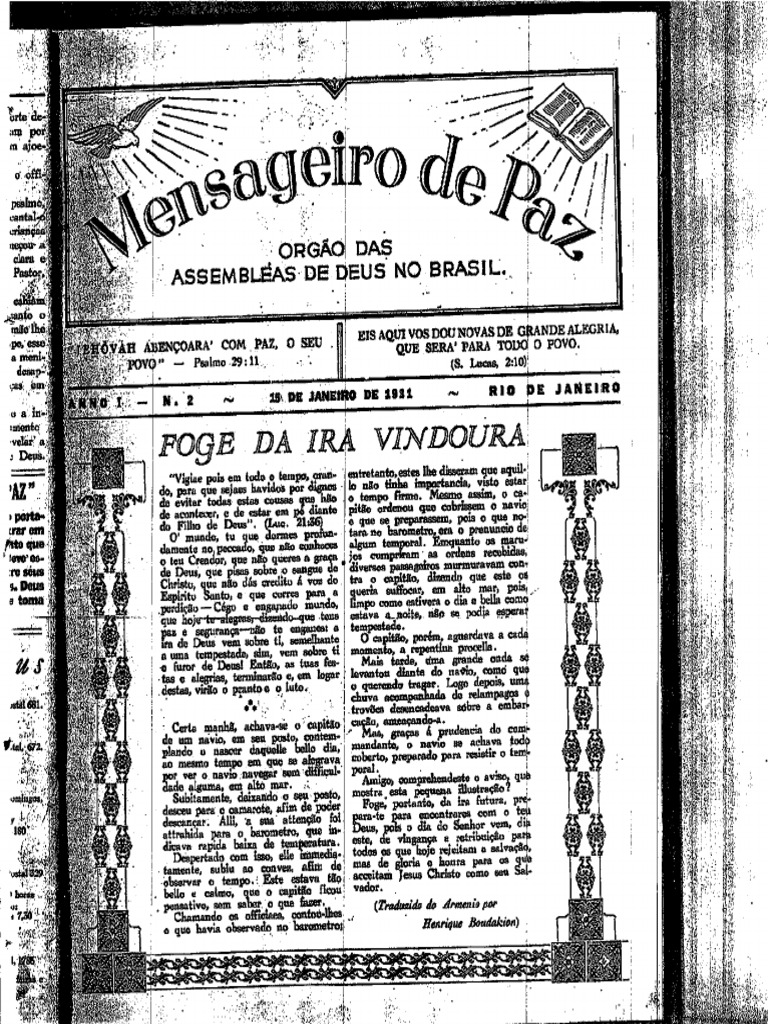 Mensageiro Da Paz - 002 - 1931 - 001 - 002 | PDF