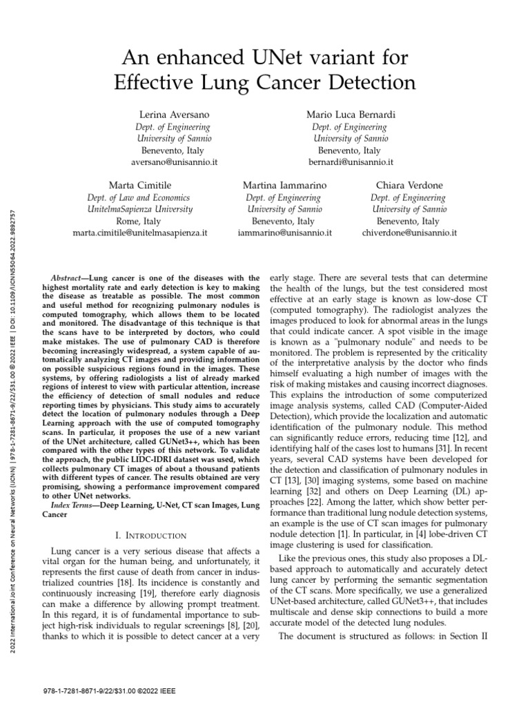 An_enhanced_UNet_variant_for_Effective_Lung_Cancer_Detection | PDF | Ct Scan | Image Segmentation