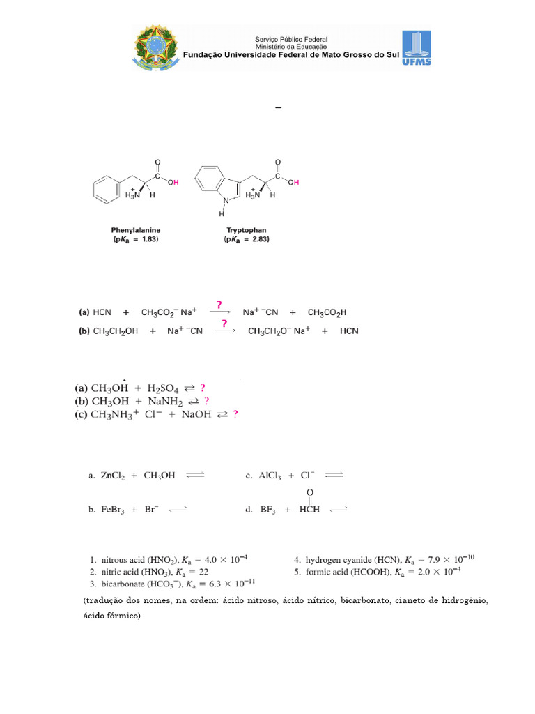 Lista Ácidos e Bases | PDF