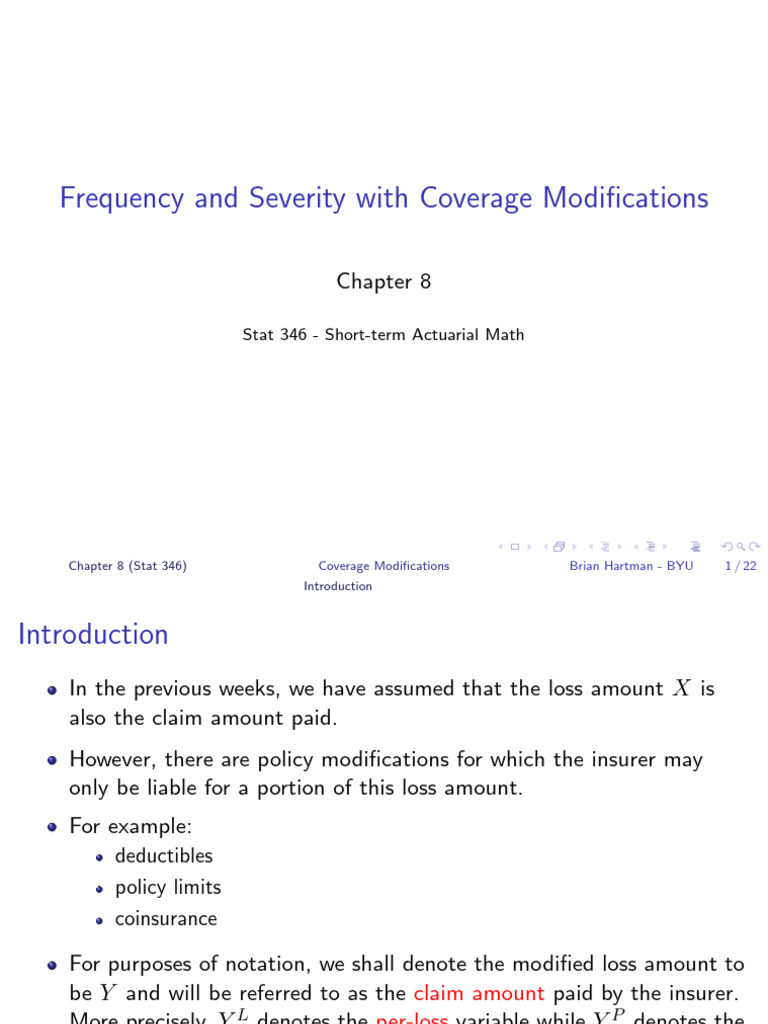 Stat346 Lecture5 Annotated | PDF | Deductible | Statistical Theory