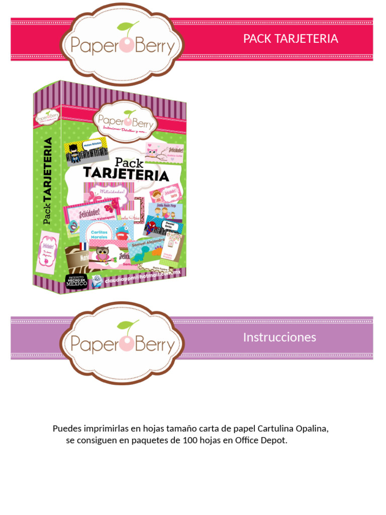 Pack Tarjeteria | PDF