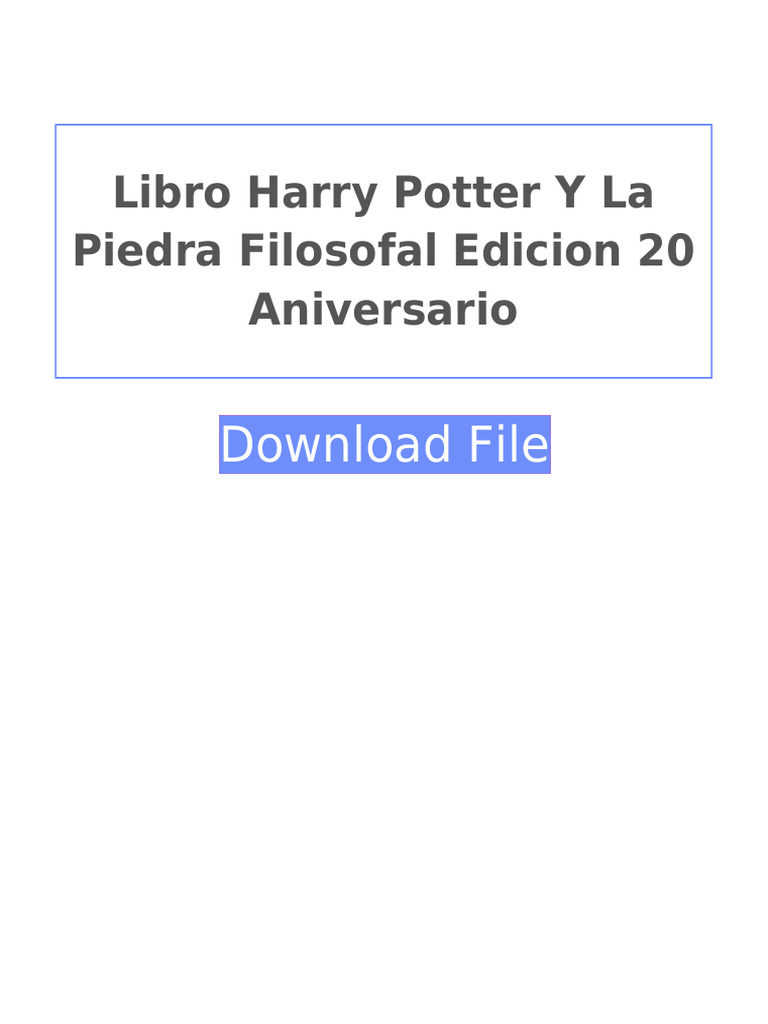 Libro Harry Potter Y La Piedra Filosofal Edicion 20 Aniversario ...