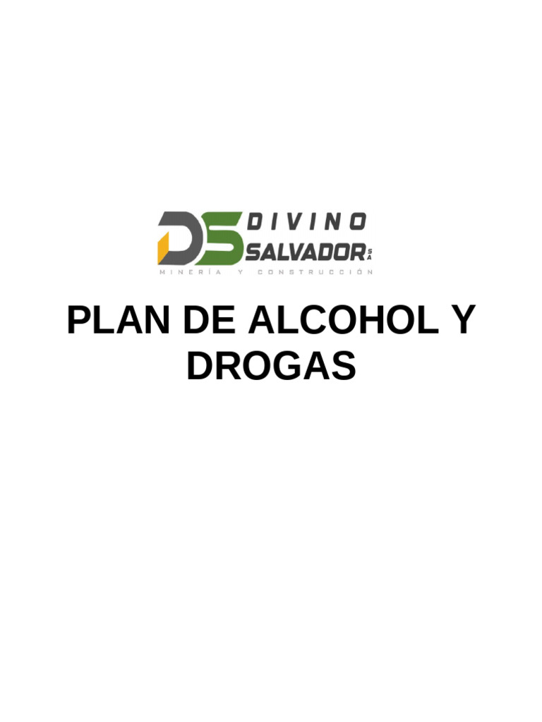 05. PLAN DE ALCOHOL Y DROGAS DIVINO SALVADOR 2024 | PDF | Drogas ...