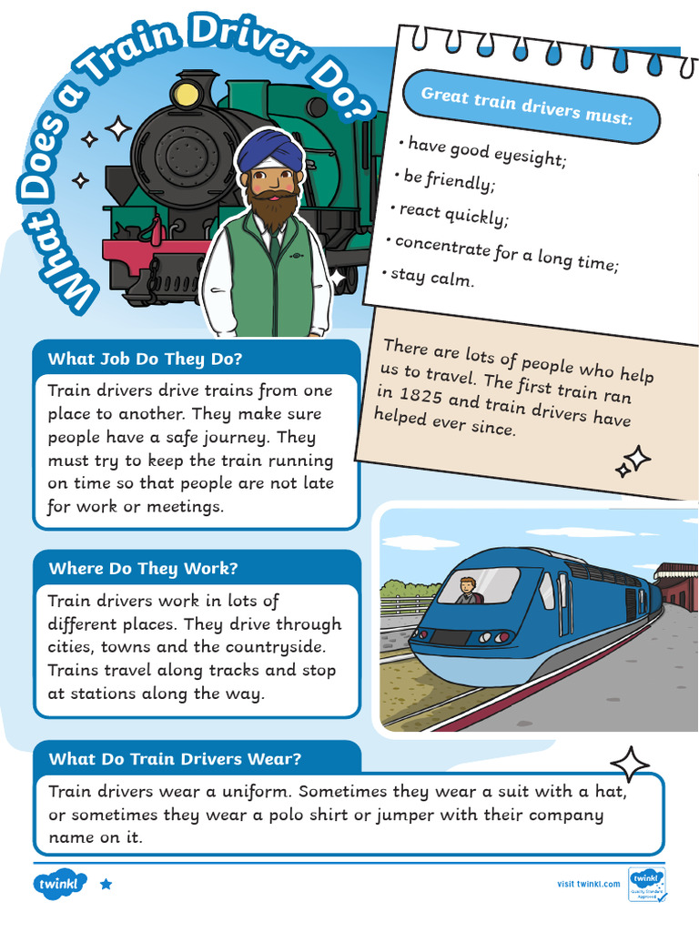 What Does A Train Driver Do Differentiated Reading Comprehension ...