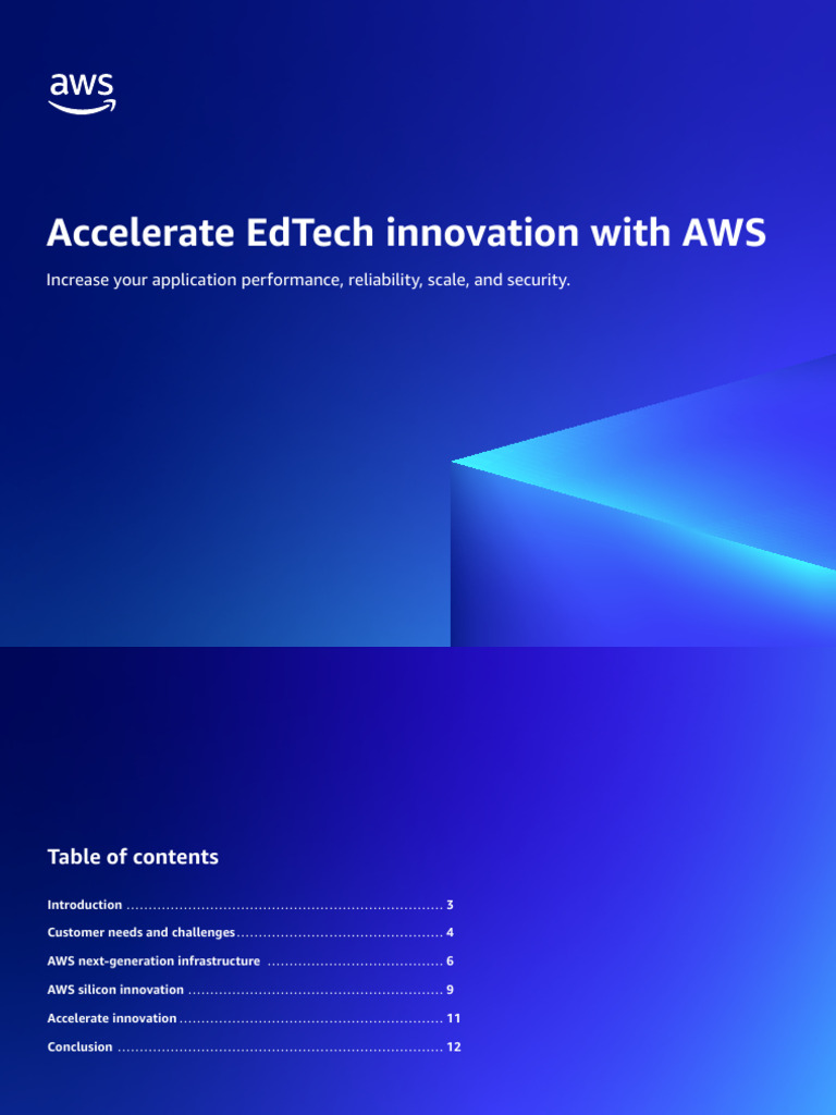 Accelerate Edtech Innovation With Aws | PDF | Cloud Computing | Amazon Web Services