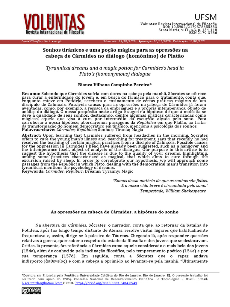 sonhos tirânicos no Cármides | PDF | Platão | Sócrates
