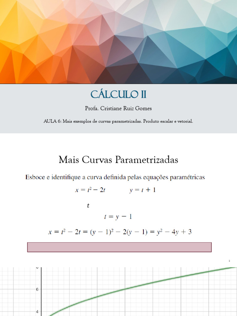 AULA 6 - Mais Curvas Parametrizadas e Produto Vetorial | PDF | Círculo ...
