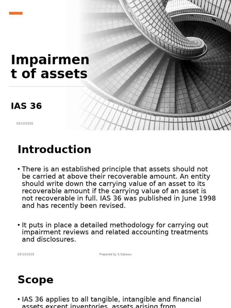 IAS 36 - Impairment of Assets | PDF | Depreciation | Fair Value