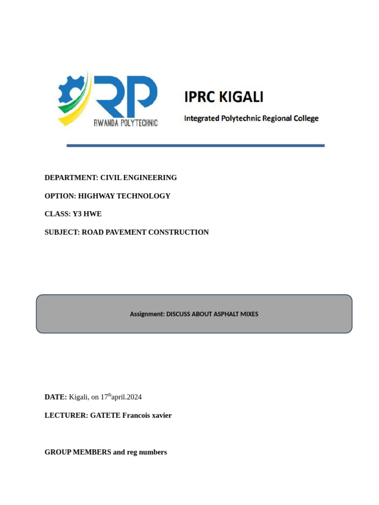 Pavement Construction Assignment | PDF | Road Surface | Construction Aggregate