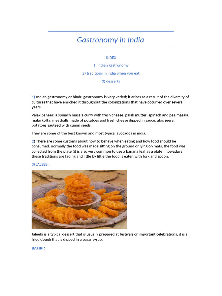 Gastronomy in India | PDF