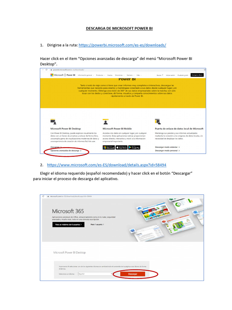 Descarga de Microsoft Power BI | PDF