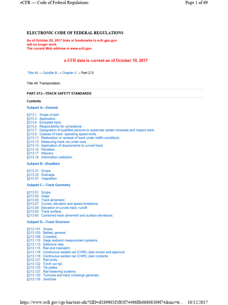 MCAT - 49 CFR 213 Appendix D | PDF | Rail Transport | Transport ...
