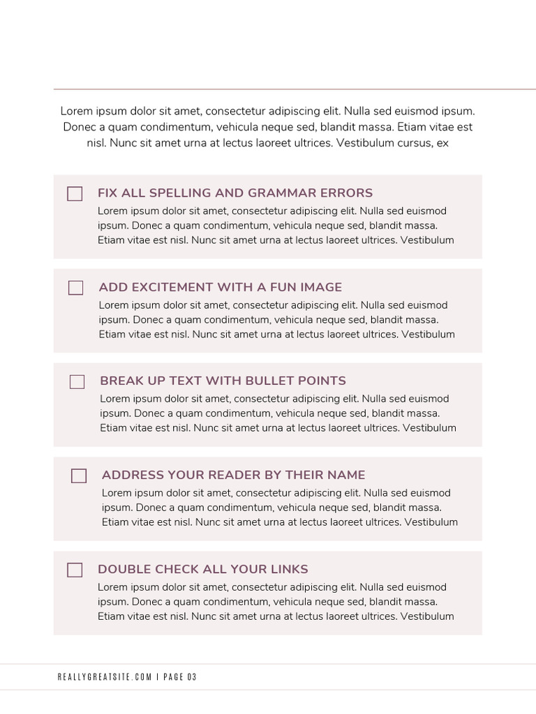 White Purple Simple Minimalist Email Checklist Worksheet PDF | PDF
