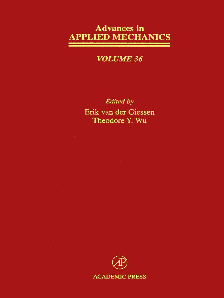 Erik Van Der Giessen and Theodore Y. Wu (Eds.) Solid Mechanics T36 ...