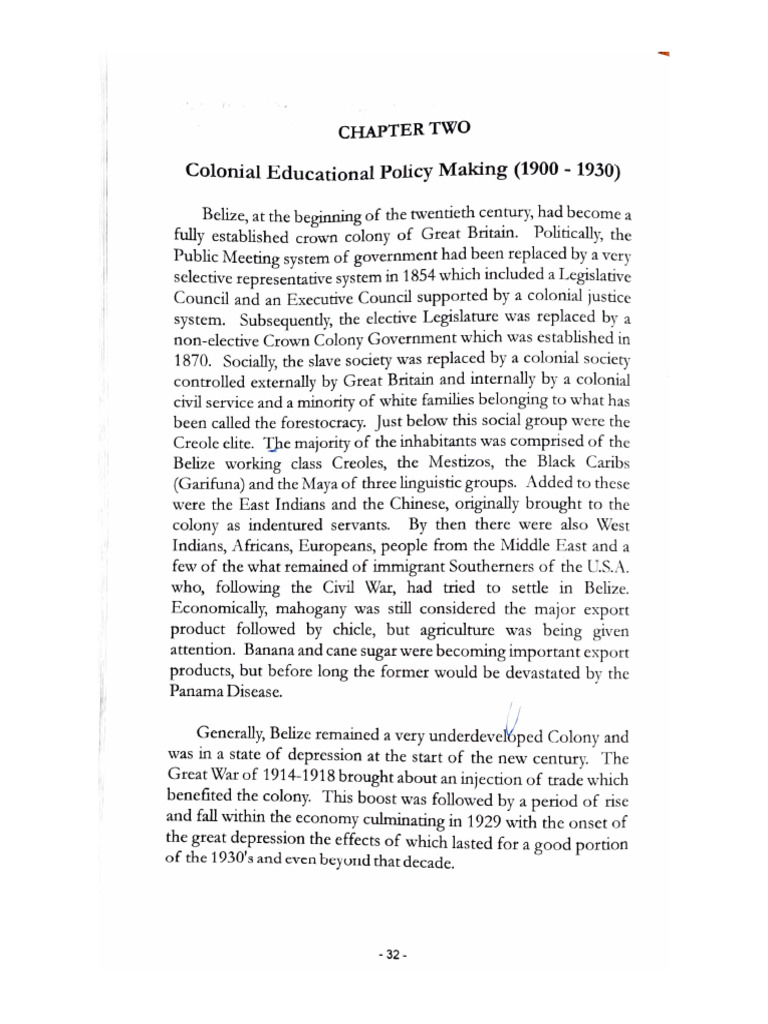 Education in Belize A Historical Perspective - CHAPTER 2 | PDF | Teachers | Taxes