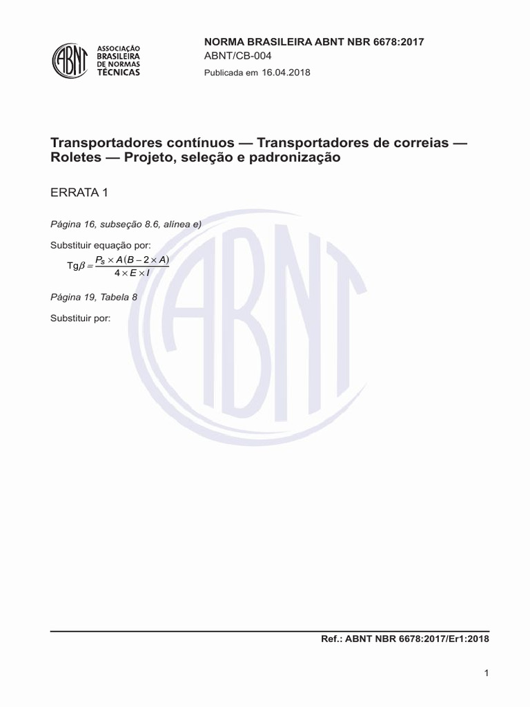 ABNT NBR 6678 2017 Errata 1 | PDF | Brasil