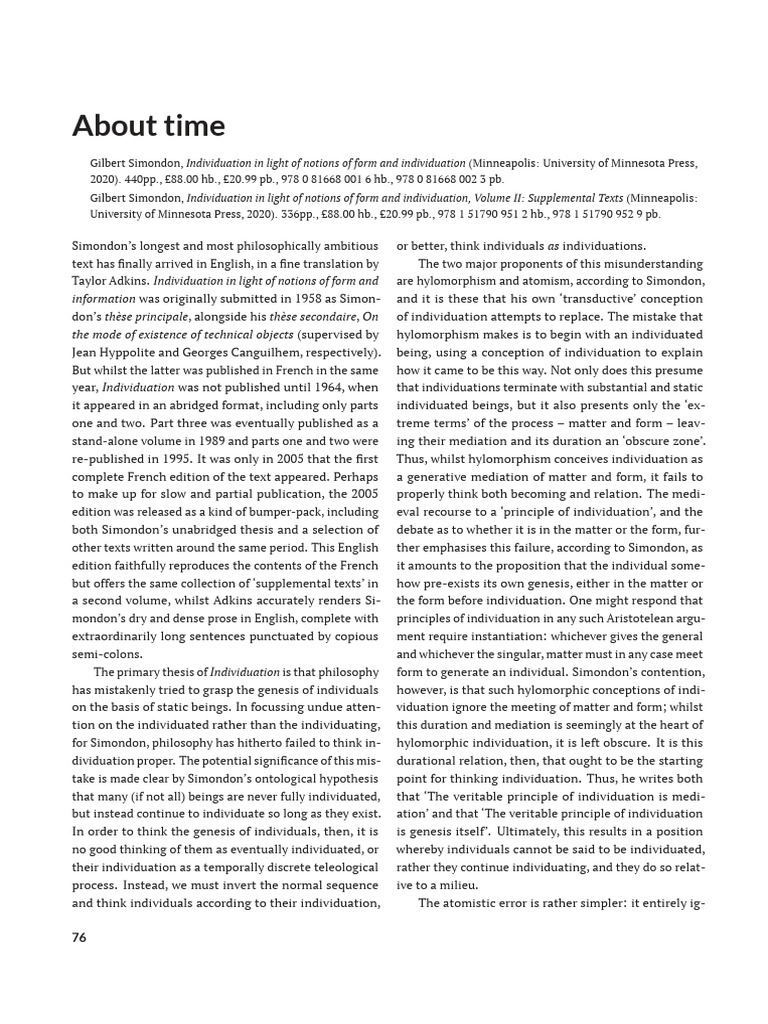 About Time | PDF | Henri Bergson | Gilles Deleuze