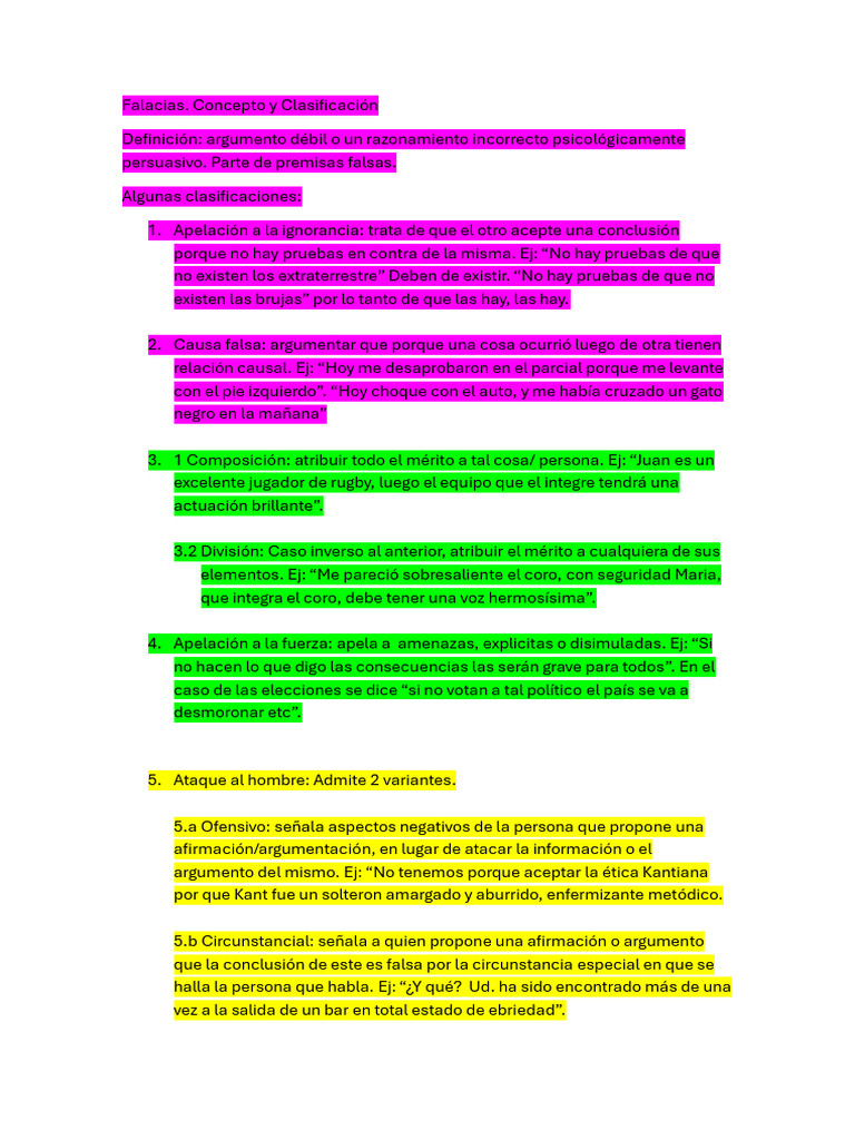 FALACIA | PDF | Falacia | Argumento