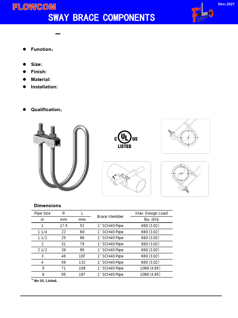 SSB0303 Quick Bracing Clamp Specifications | PDF