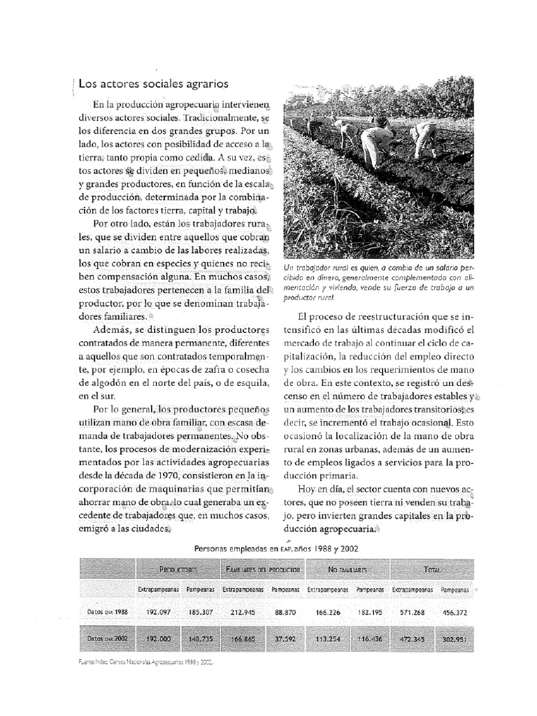 Adjunto 1 - Actores Sociales Del Agro 5º | PDF