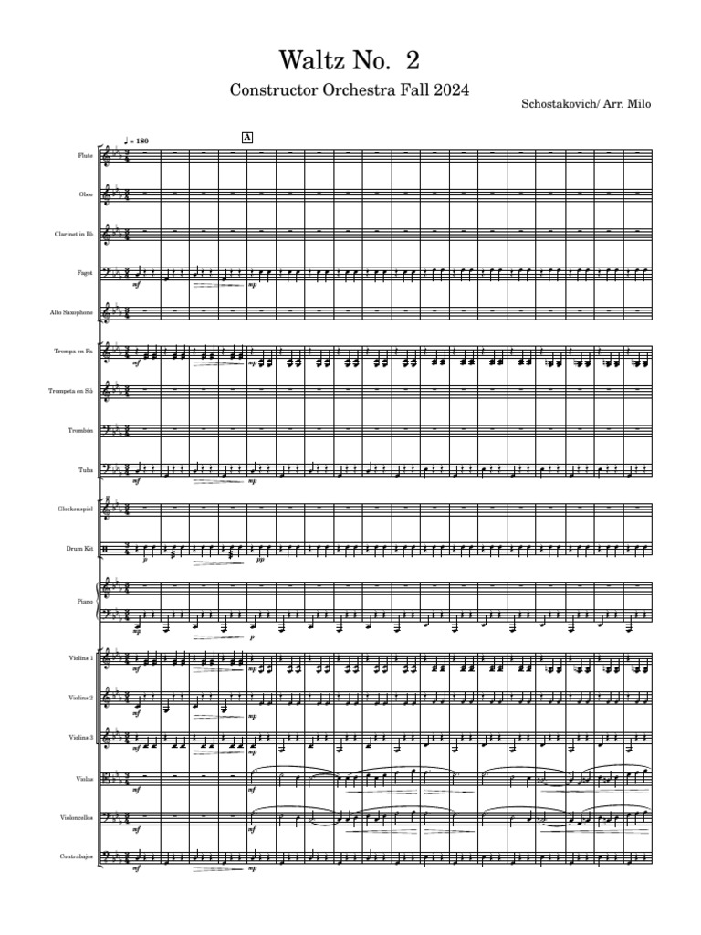 Waltz No. 2 | PDF | Woodwind Instruments | Orchestras