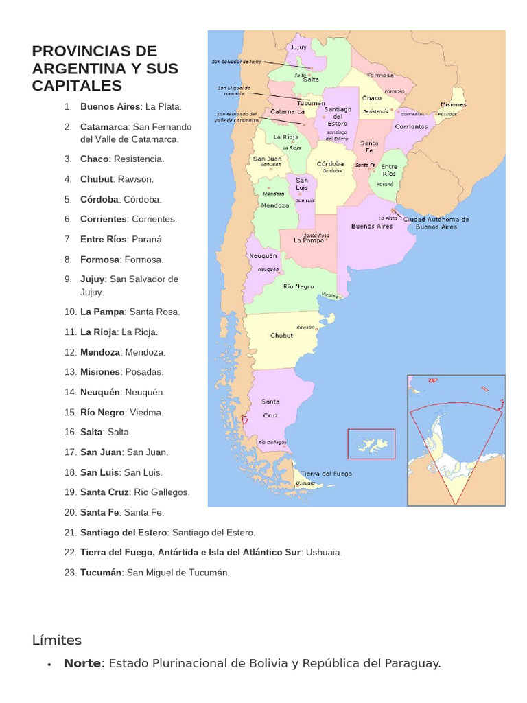 Provincias de Argentina y Sus Capitales | PDF