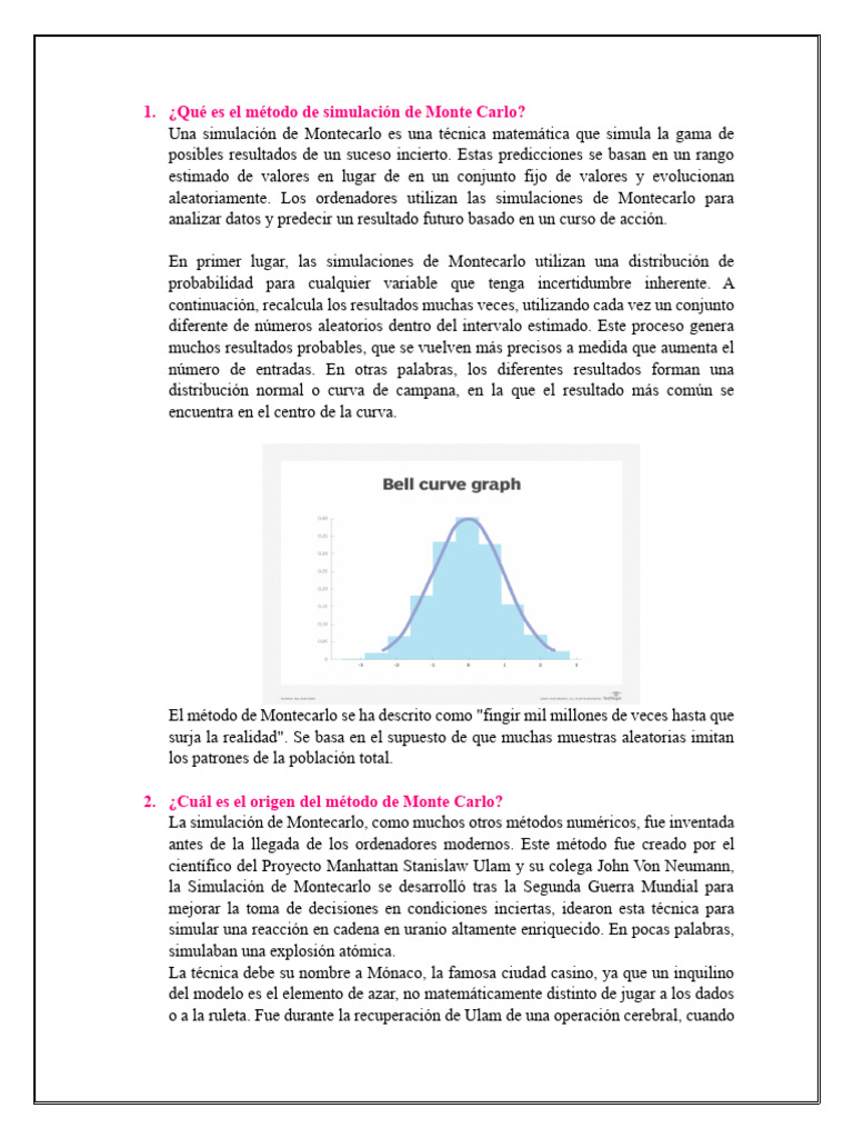 M Todo de Simulaci n Monte Carlo 2 .PDF EJEMPLO 4 | PDF | Método Monte Carlo | Simulación