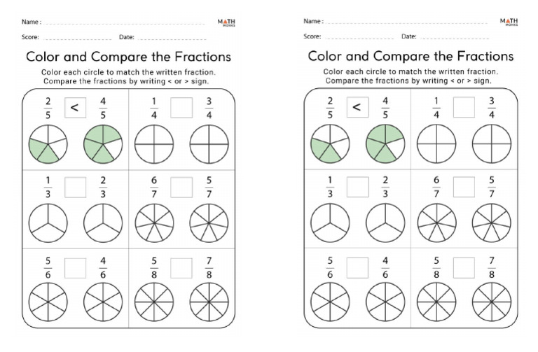 Worksheet-Q3-W3-Comparing Fractions | PDF