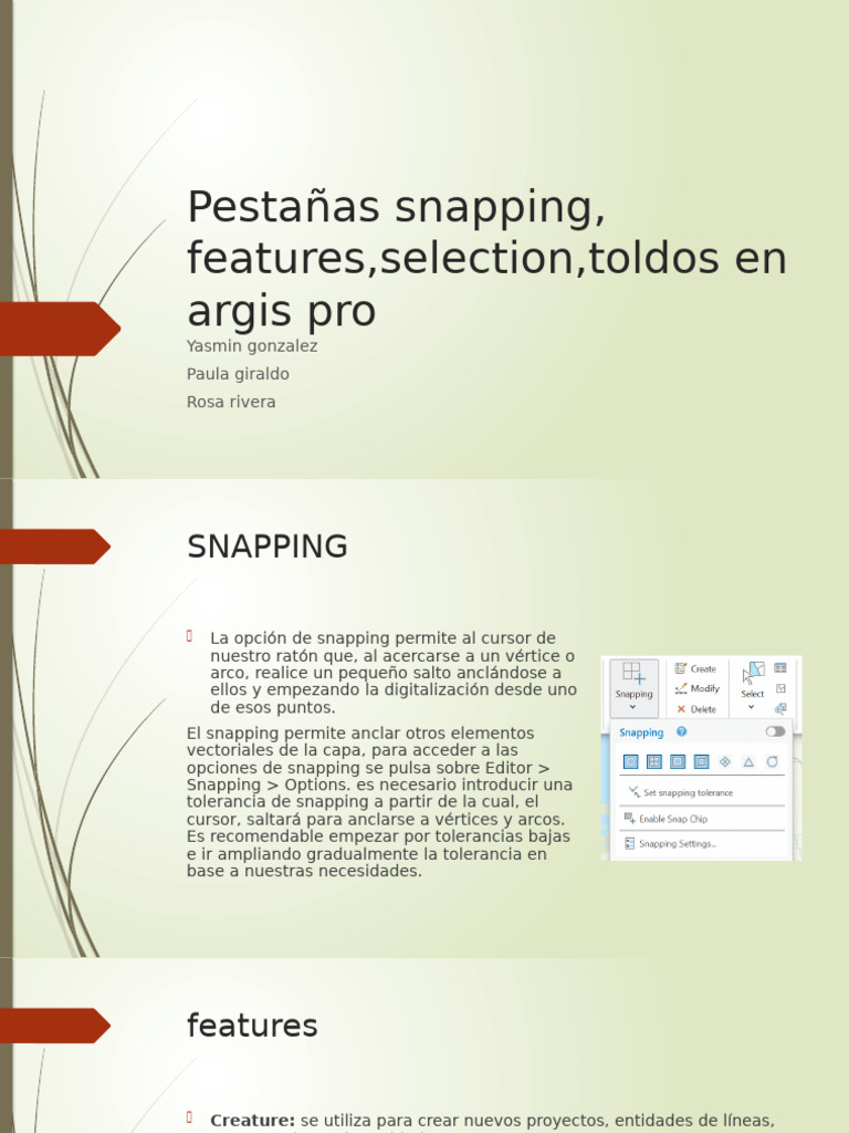 Pestañas snapping, features,selection,toldo | PDF | Informática