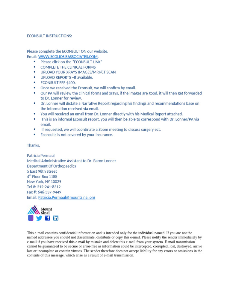 Econsult Instructions | PDF