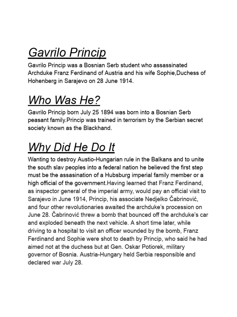 Gavrilo Princip | PDF