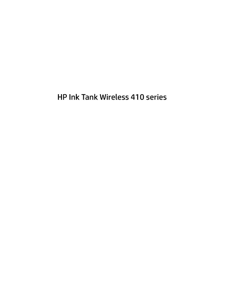 HP Tank Wirelless 410 Series | PDF